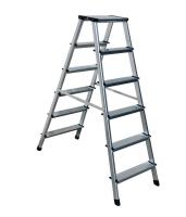 China GS Outdoor Silver Multipurpose Aluminium Foldable Ladder  2x6 Steps for sale