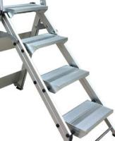 China Professional Aluminium Folding Step Stool With Handle And Tool Tray 4 Steps for sale