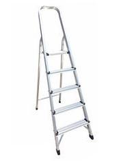 China Lightweight Aluminum Step Ladder 5 Steps 150kg / 330lb Load Capacity for sale