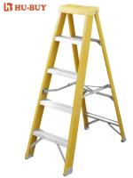 China Double Sided Fiberglass Step Ladder  5 - Step Fiberglass Folding Ladder for sale