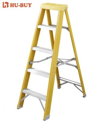 China Double Sided Fiberglass Step Ladder  5 - Step Fiberglass Folding Ladder for sale