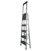 China 5 Steps  Aluminium Folding Step Ladder With Tool Tray Max Load 150kg for sale