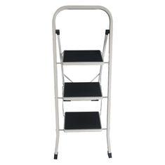 China EN131 3 Steps  Steel Step Stool Rust Proof Indoor Steel Foot Stool for sale
