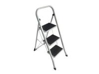 China EN131 3 Steps  Steel Step Stool Rust Proof Indoor Steel Foot Stool for sale