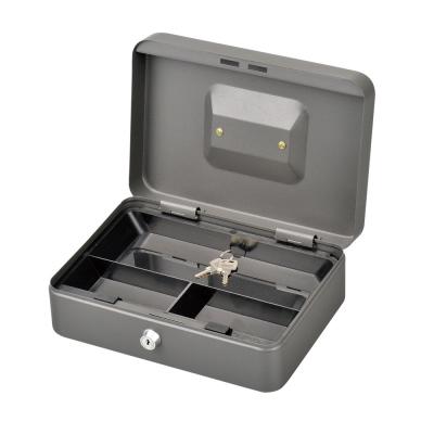 China Three Cell Metal Cash Box With Lock Coin Storage Money Safe Wear Resistance for sale