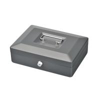 China 6 Cell Money Bank Box With Key Lock , Grey Color Money Storage Safes for sale