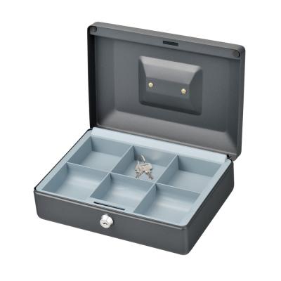 China 6 Cell Money Bank Box With Key Lock , Grey Color Money Storage Safes for sale