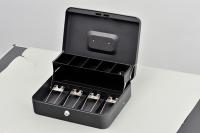 China Powder Metal Money Box With Lock Clips / Modern Antitheft Portable Office Money Safes for sale