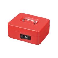 China Durable 5 Compartment Security Metal Cash Box With Removable Coin Tray for sale