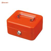 China Home Office 6 inch Metal Lockable Coin Money Storage Safe Security Box Holder Suitcase with Lock Key 6 Compartments for sale