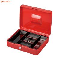 China Durable Money Saving Safes , Red Five Cell Lockable Money Tin With Key Lock for sale