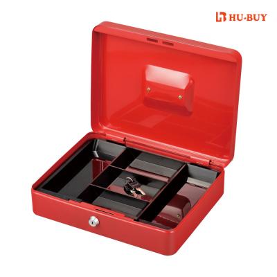 China Durable Money Saving Safes , Red Five Cell Lockable Money Tin With Key Lock for sale