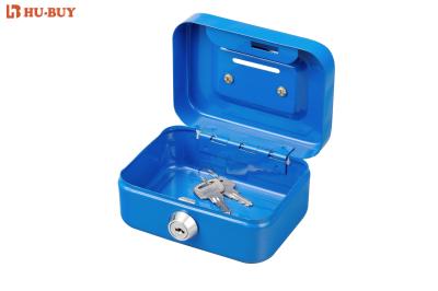 China Portable 4.5 Inch Metal Coin Money Storage Safe Security Box Holder Piggy Back With Lock Key for sale
