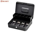 China Locking Large 12 Inch Metal Cash Box With Money Tray / 4 Spring Hinged Clips for sale