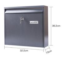 China Outdoor Letterbox Garden Wall Mounted Residential Steel Mailbox for sale
