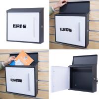 China Wall Mount Lockable Mailbox Modern Outdoor Galvanized Metal Parcel Box Packages Drop Slot Secure Lock for sale