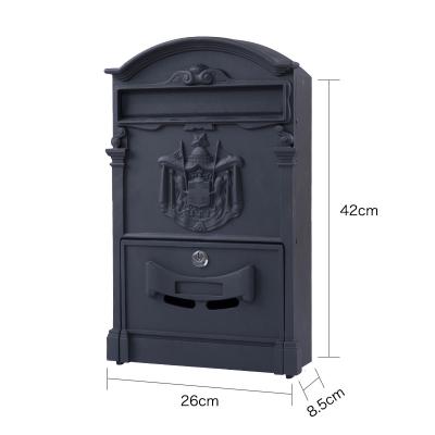 China Outdoor Retro Vintage European Aluminum Diecast Wall Mounted Mail Box Post Box Secure Letterbox for sale