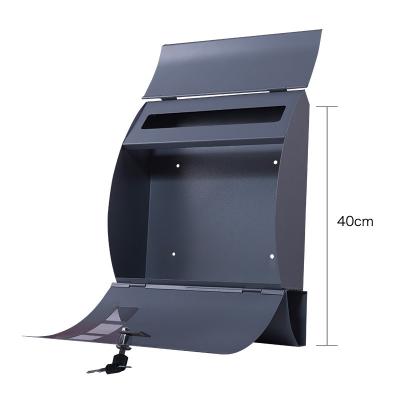 China Outdoor Wall Mounted Letterbox Modern Residential Galvanized Metal Mailbox for sale