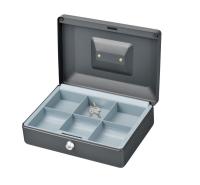 China Wear Resistant 6 Compartment 10 Inch Cash Box Coin Storage Money Safe With Key Lock for sale