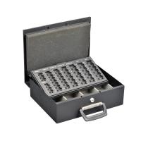 China OEM Service Metal Cash Box Euro Coin Collection With Removable Coin Tray for sale