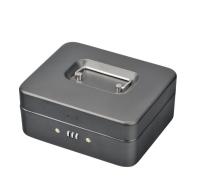 China Rounded Corners Metal Coin Money Storage Safe Security Box Holder Suitcase With Combination Lock for sale