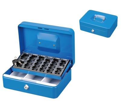 China Customized Antitheft Metal Cash Box Euro Money Safe With Removable Coin Tray for sale