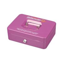China Coin Money Storage Safe Metal Cash Box Holder Suitcase With Lock Key Plate Handle for sale