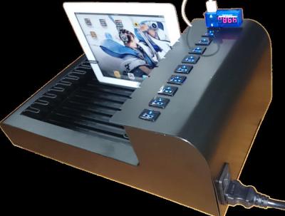 China Stainless Steel 10 Port USB Charging Station 5V 2.4A for Tablets and Mobile Devices for sale
