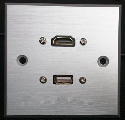 China HDMI & USB Aluminum Alloy Wall Plate with Dual Ports for Hotel and Home Installation for sale
