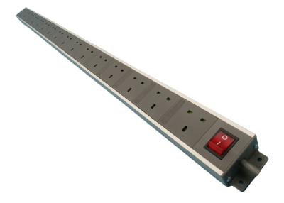 China 48-Inch Horizontal UK Power Distribution Unit with 16 Outlets, 2400W Capacity, 13A 250V Input for sale