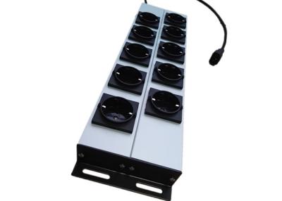 China 10-Way European Power Strip with 16A 250V Capacity and Aluminum Housing for Industrial Applications for sale