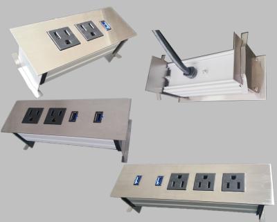 China 3 Outlet Embedded Tabletop Power Strip with Dual USB Charging 5V 2.4A, 125V 15A Desktop Socket for sale