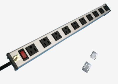 China 10-Outlet Industrial Power Strip with Surge Protector - 15A 125V 1800W Capacity - UL Certified Aluminum Housing for sale