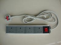 China 4-Receptacle UK Power Strip with Switch - 13A 250V 2400W Capacity for Kitchen Appliances for sale