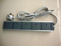 China Aluminium Alloy Housing European Power Strip - 5 Receptacle 13A 250V Outlet with 2400W Capacity for sale