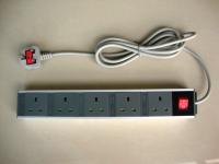 China 5 Outlet European Power Strip with Extension Cord 250V 13A 2400W - Flat Plug Industrial PDU for sale
