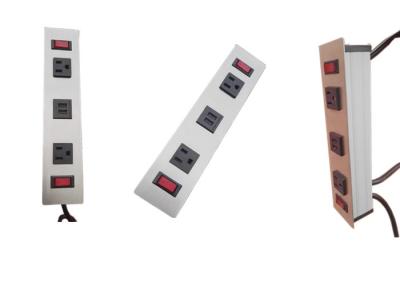 China Metal Tabletop Power Outlet with 2 USB Charger Ports (5V 2.1A) and 2 AC Sockets 125V 15A with Individual Switches for sale