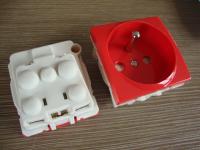 China French Electrical Outlet with Two Round Pin - 15A 125V UL C-UL Certified Power Socket 27x27mm for sale