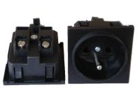 China 250V 16A France Standard Power Socket with IP44 Rating and Child Protection - 50x50mm Plastic Wall Outlet for sale