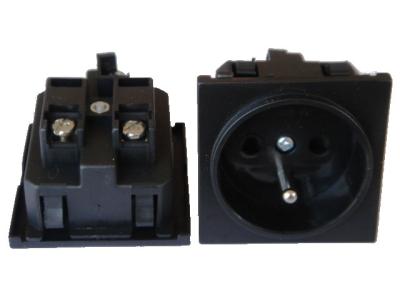 China 250V 16A France Standard Power Socket with IP44 Rating and Child Protection - 50x50mm Plastic Wall Outlet for sale