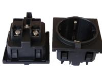 China German Electrical Outlet 250V 16A IP44 Rated Wall Socket with Child Safety Protection 50x50mm for sale