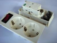 China Germany Double Electric Power Socket 250V 16A with Switch Control and Child Protection for sale