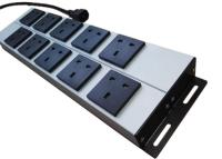 China Mountable 10-Way Metal Power Strip with 16A 2400W Capacity and CE Certification for Industrial Use for sale
