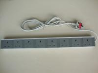 China 8 Way European Power Strip with Surge Protection 13A 250V Long Cord Flat Plug for sale
