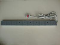 China Universal 10 Outlets European Power Strip / Flat Plug Power Bar 250V 13A for sale