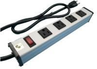 China 15A 1800W Aluminum 4-Outlet Power Strip with Surge Protection - UL Certified for Workshop & Office Use for sale