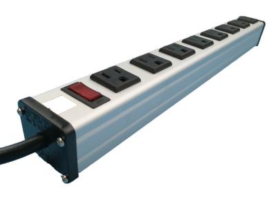 China American Metal 8 Outlet Heavy Duty Power Strip 125V 15A 1800W with Surge Protection and Aluminum Housing for sale
