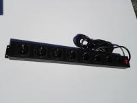 China German 8-Outlet Power Strip with 3250W Capacity and 16A Rating - Aluminum Housing with Schuko Plug for sale