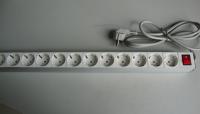 China Eurpean Multiple Socket Power Strip Bar With Extension Cord / E&F Joint Plug 12 Jack for sale