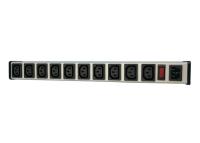 China 10 Outlet IEC Power Strip PDU - 2400W Capacity with Circuit Breaker for Network Cabinets for sale